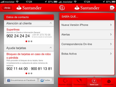 Os mostramos la aplicación del Banco Santander para iOS